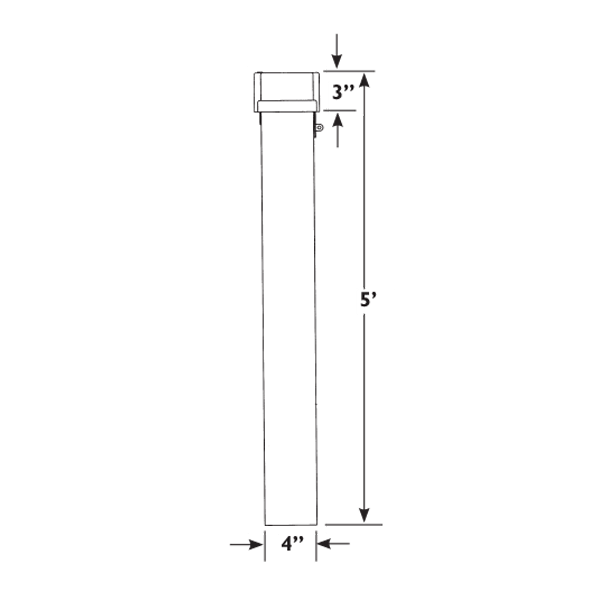 Square Well Protector, Steel Lid, 4" X 5' Tall - Enviro Design Products
