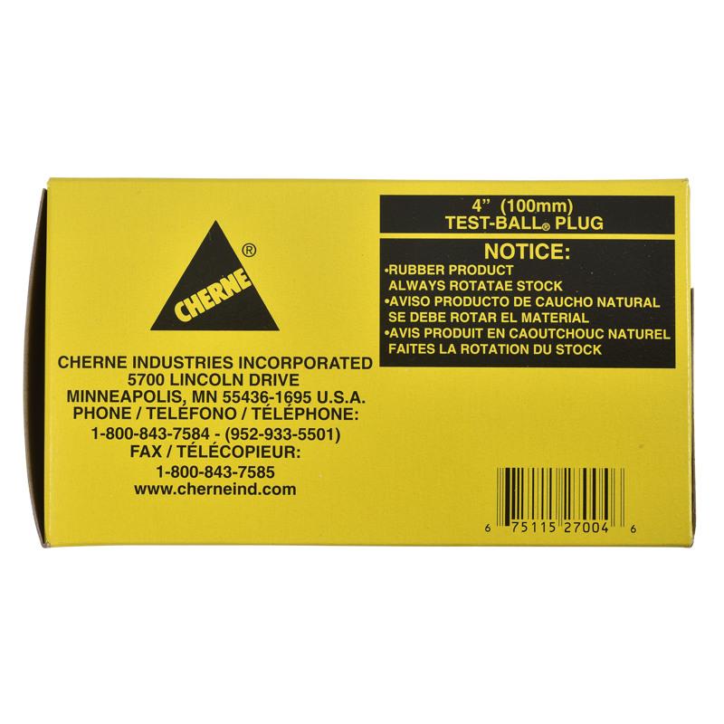 Cherne ® 4" Single-Size Plumbing Test-Ball ® Plug - Enviro Design Products