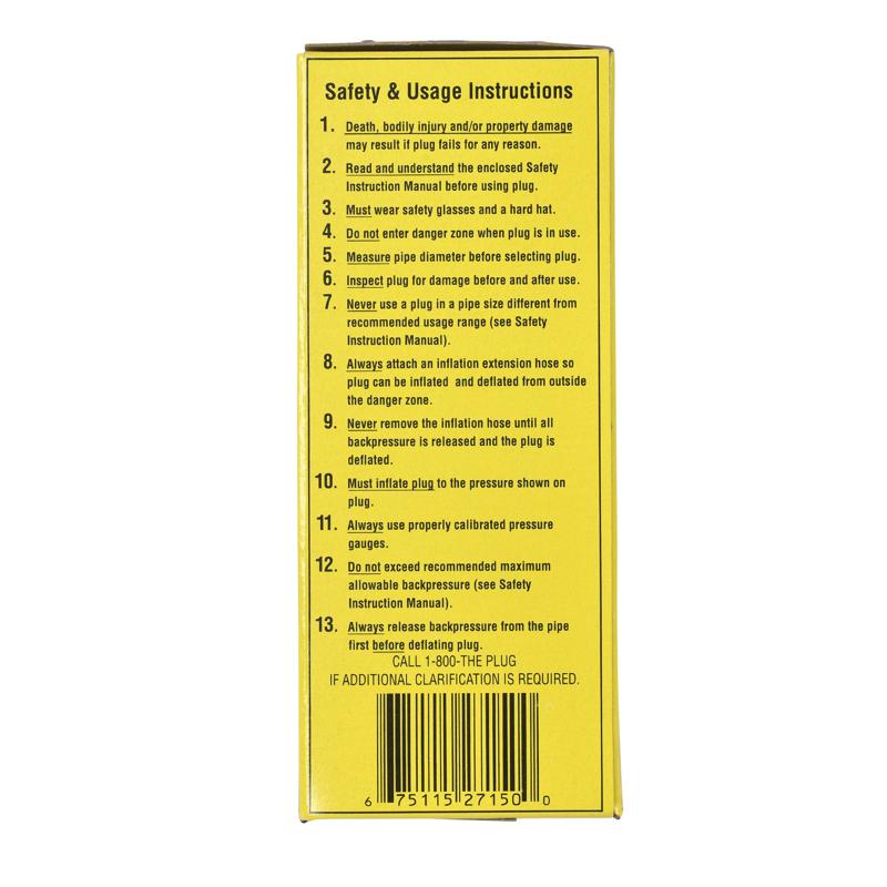 Cherne ® 1-1/2 in. Clean-Seal ® Plug, 30 PSI - Enviro Design Products