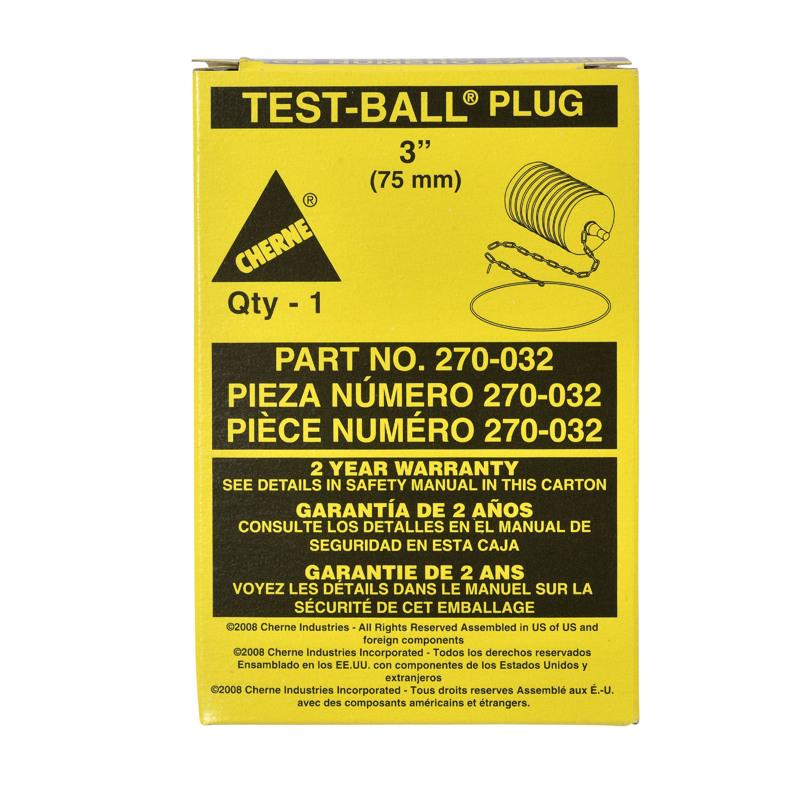Cherne ® 3" Single-Size Plumbing Test-Ball ® Plug - Enviro Design Products